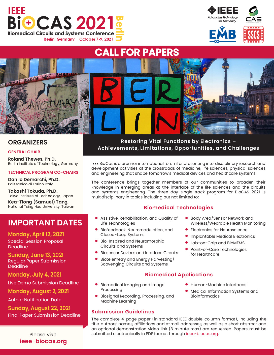 BioCAS 2021 – Biomedical Circuits and Systems Conference